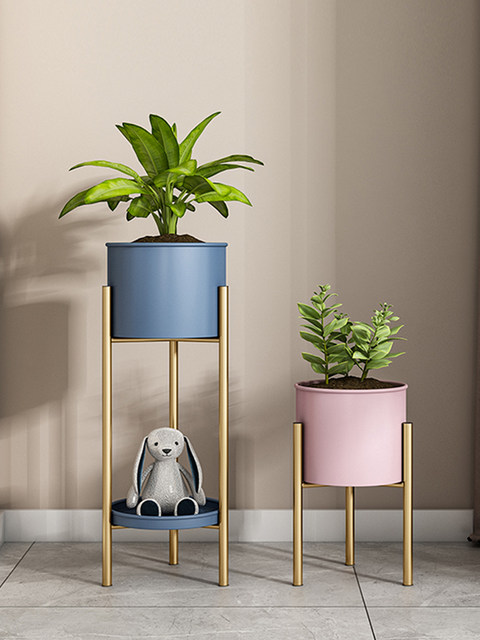 Light luxury multi-layer iron flower stand indoor living room green ...