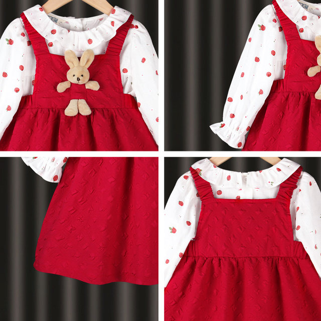 Girls' Spring Dress 2024 Early Spring New Western Children's Vest Skirt ...