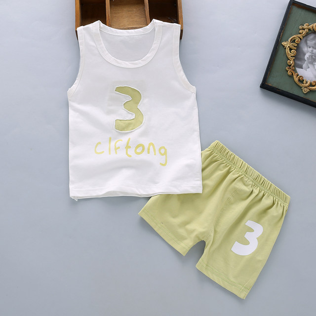 Children's clothing, boys and girls' vest set, 1-2-3 years old boys ...