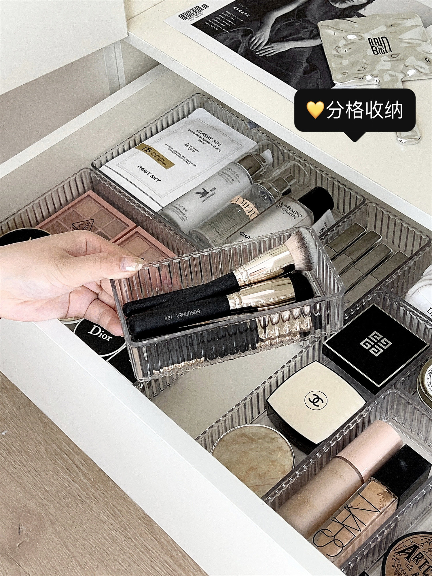 Cajón transparente debajo de la mesa, caja con división de ...