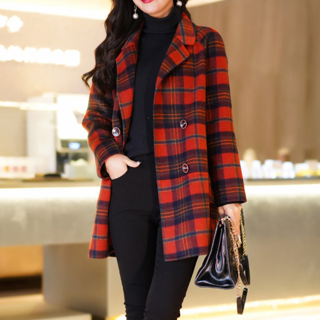 British style double-sided woolen coat women's fashion Korean style small suit woolen coat 2023 ...