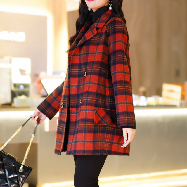 British style double-sided woolen coat women's fashion Korean style small suit woolen coat 2023 ...