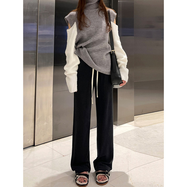 Soft and waxy wide-leg pants for pregnant women that do not tighten the ...