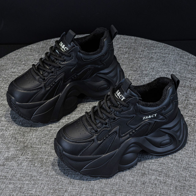 Velvet genuine leather dad shoes for women 2024 new shoes women's ...