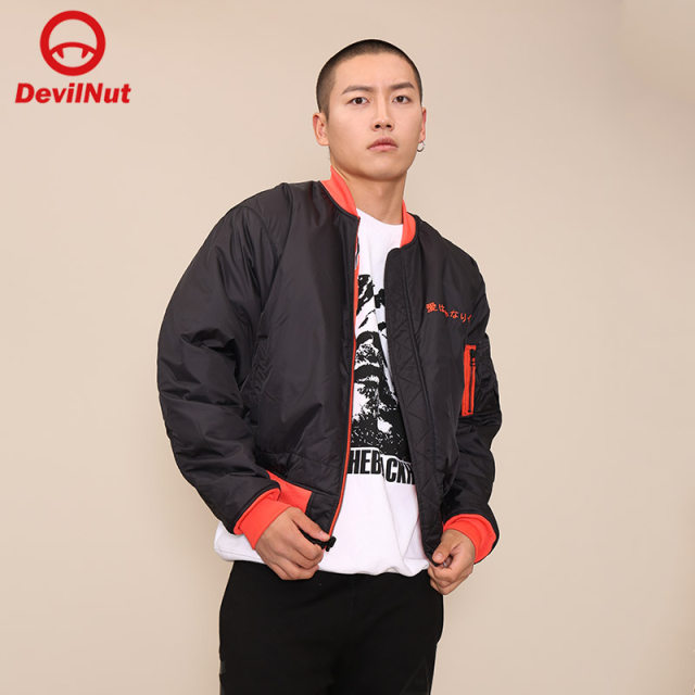 DEVILNUT trendy brand Devil DN-BIBH velvet double-sided flu jacket MA1 ...
