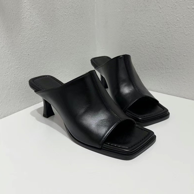 2024 Summer New Retro Square Toe Open Toe High Heel Sandals Women's ...