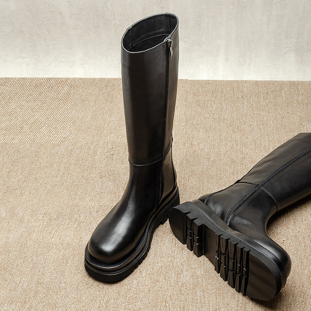 Winter boots men's Martin boots knight boots thick soles increased top ...