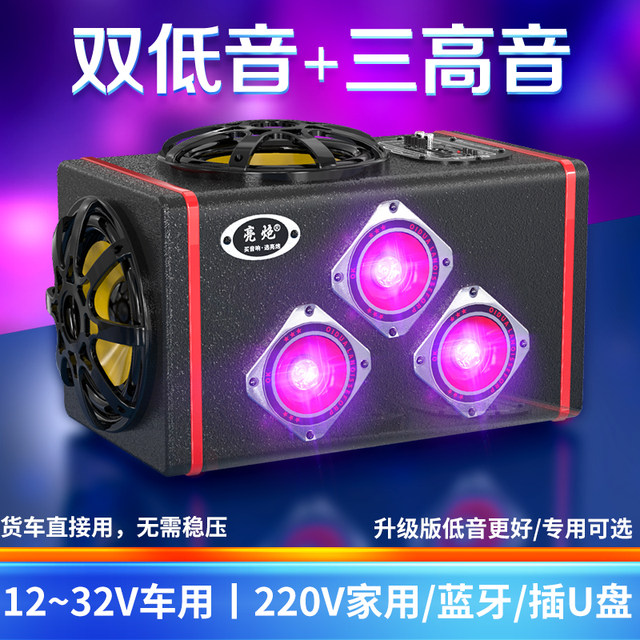 Double bass car subwoofer 12V car audio high power truck audio 24V ...