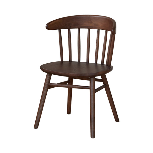 Windsor chair, solid wood dining chair, Japanese retro armchair, black ...
