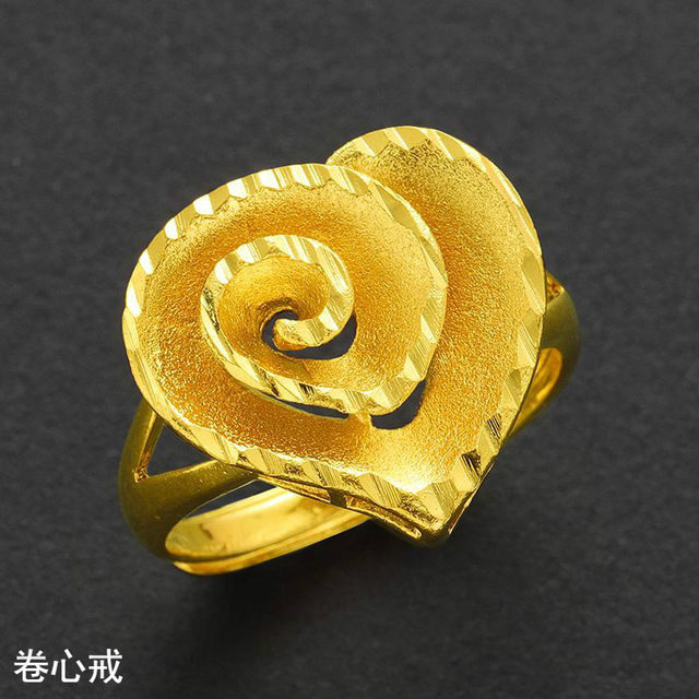 Vietnamese sand gold ring for women, 24K gold-plated ring for women ...