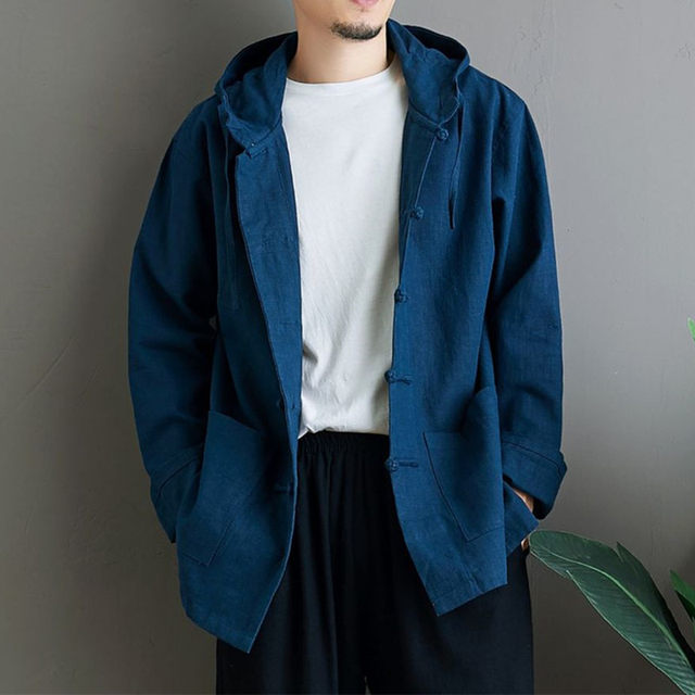 Chinese style men's spring and autumn windbreaker large size casual hat ...