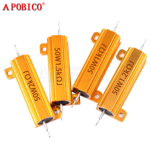 Gold Aluminum Shell High Power Resistor RX24-50W 800R/1K/1.2K/1.5K/1.8K ...