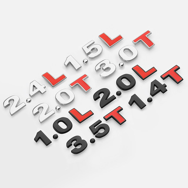 Car label 1.4T1.8T3.0T2.4L3.0L displacement tail label metal sticker 2 ...