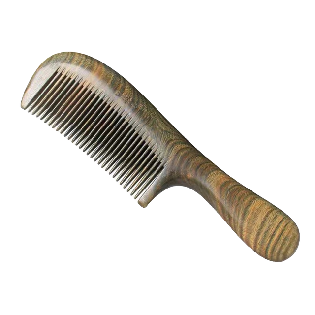 Authentic green sandalwood comb sandalwood comb wide-tooth wooden comb ...