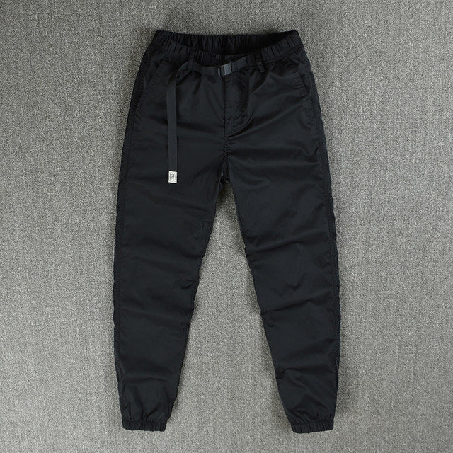 Men's 9-point pants summer thin drawstring leggings slim fit washable ...