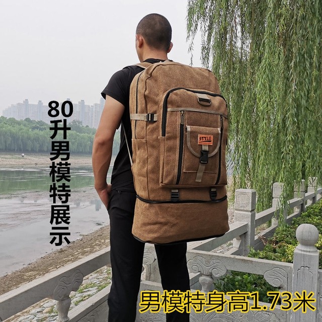 Large-capacity thickened canvas backpack British working luggage ...