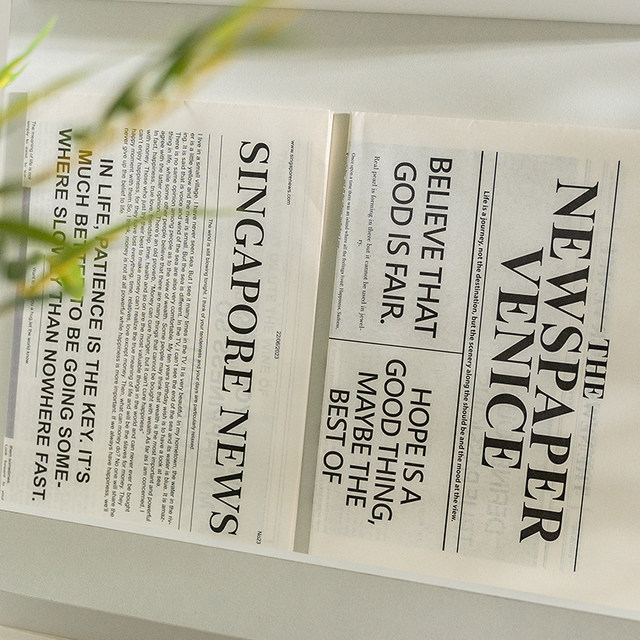 ins simple English newspaper photo live broadcast props B&B home ...