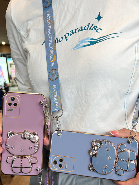 Suitable for Hello Kitty Redmi k50 mobile phone case magnetic patch k70pro with stand mirror k40 ...