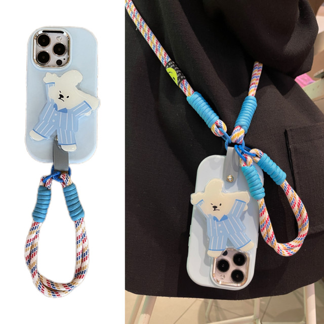 ins spring glacier blue pajamas bear stand suitable for apple ...