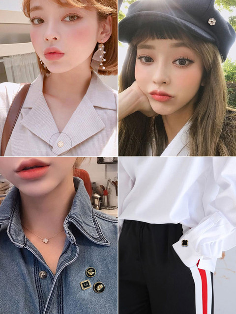 Collar anti-exposure button hidden buckle seam-free artifact invisible ...