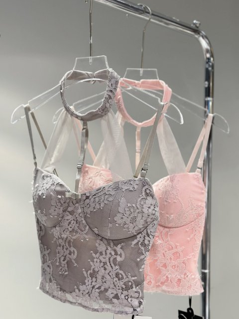 Lace aesthetic LA*MH original design sexy women's niche halter neck ...