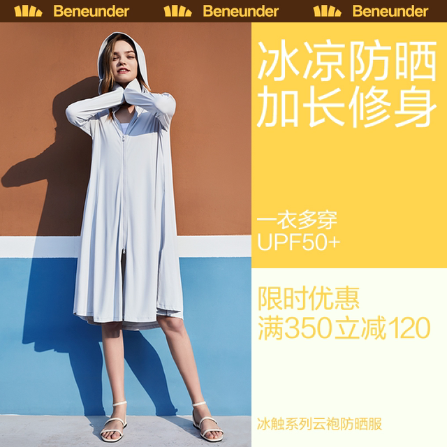 Banana-length long sun protection clothing for women, full-body anti-UV ...