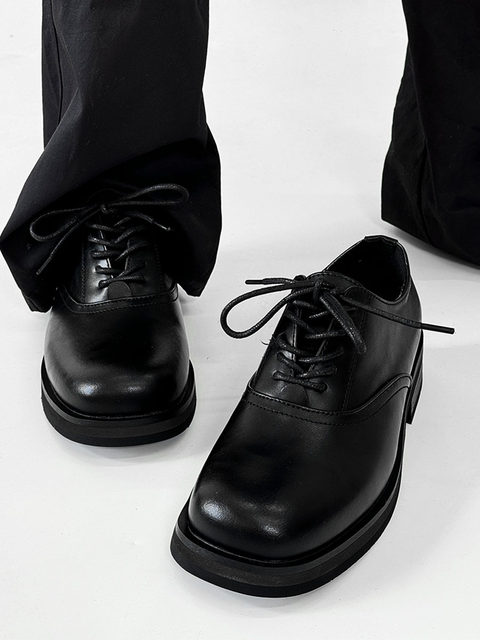 Cleanfit Square Toe Derby Shoes Men's Trbottomy British Thick-Soled ...