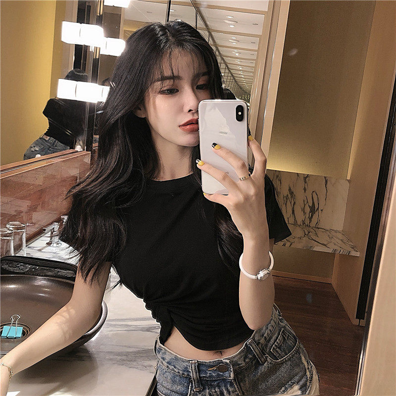 White kink T-shirt design niche slim fit women's 2024 new style plump ...