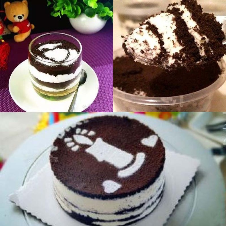 Oreo biscuit powder potted cake wood bran cup