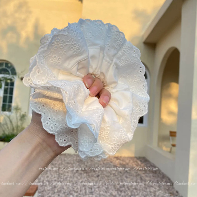Korean super large lace large intestine hair ring for women high-end ...
