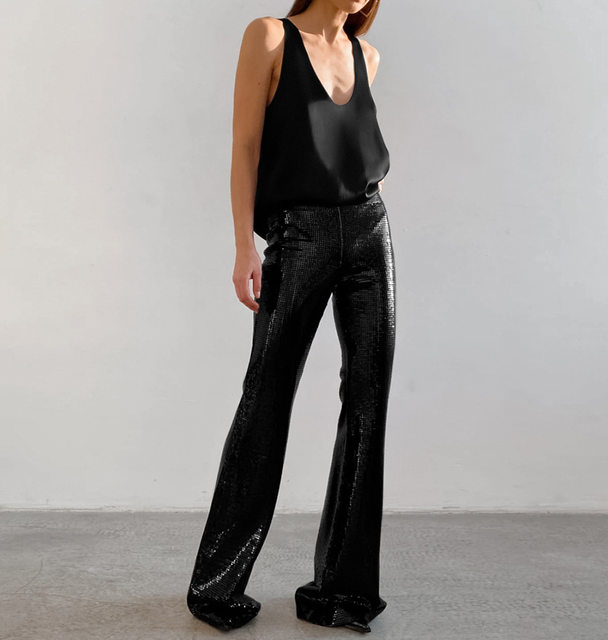 Spicy girl deep U-collar color satin drooping smooth camisole camisole ...