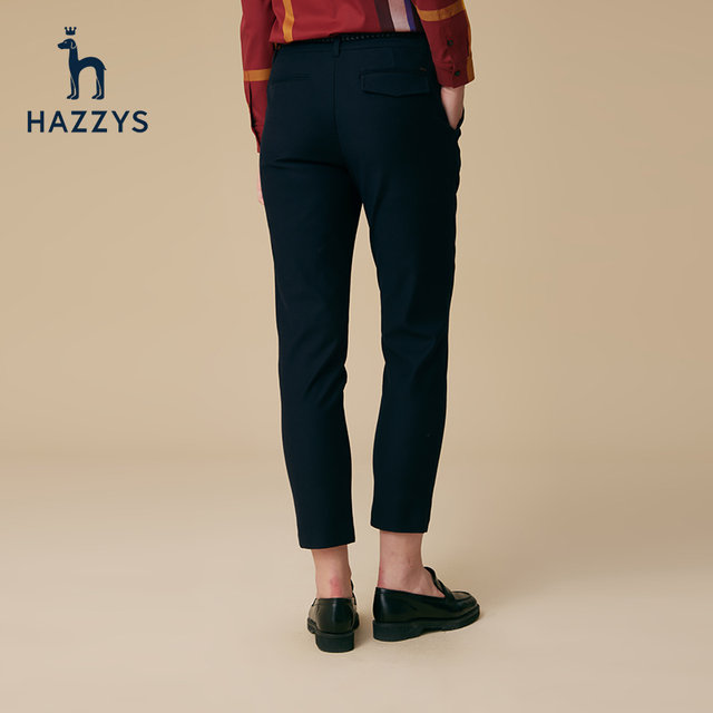 Hazzys Haggis Women's Casual Pants Official Autumn Straight Pants Slim Ninth Pants Women