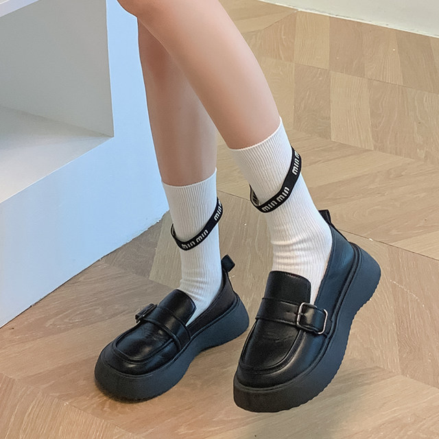 European trendy brand min letter web socks women's mid-calf socks pure ...
