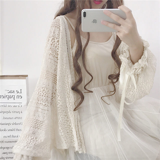 Summer 2024 large size fat mm hollow lace sun protection cardigan for ...