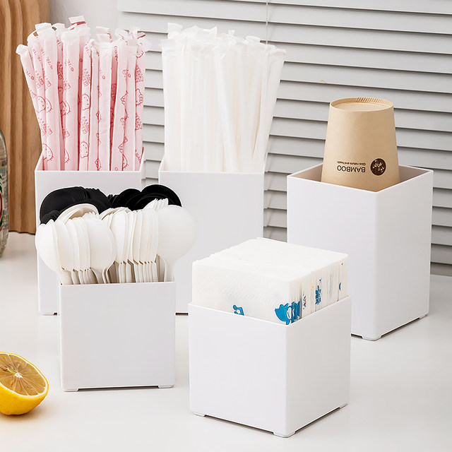 Straw storage box pantry bar coffee milk tea shop disposable cup ...