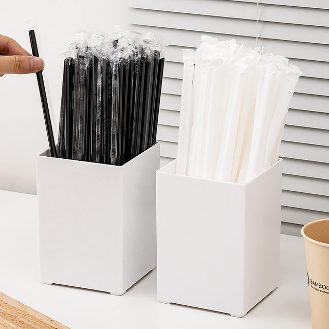 Straw storage box pantry bar coffee milk tea shop disposable cup ...