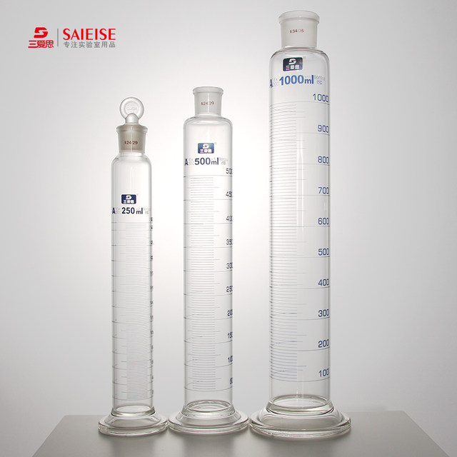 Sanaisi stoppered glass measuring cylinder 501002505001000mL stoppered ...