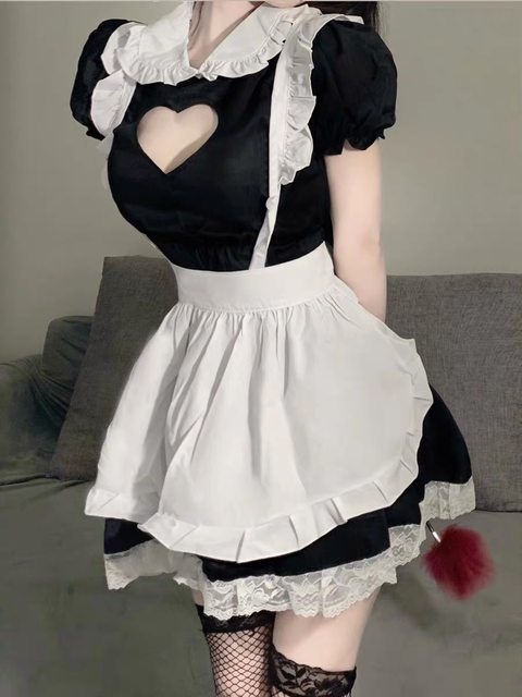 SALTCRUSH sexy pure desire maid suit cosplay maid uniform nightclub ...