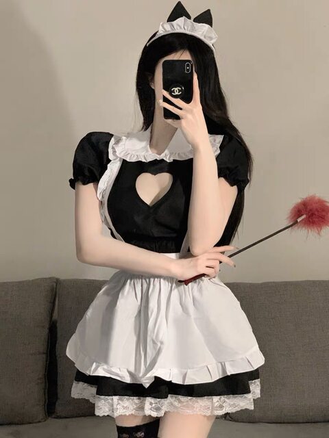 SALTCRUSH sexy pure desire maid suit cosplay maid uniform nightclub ...