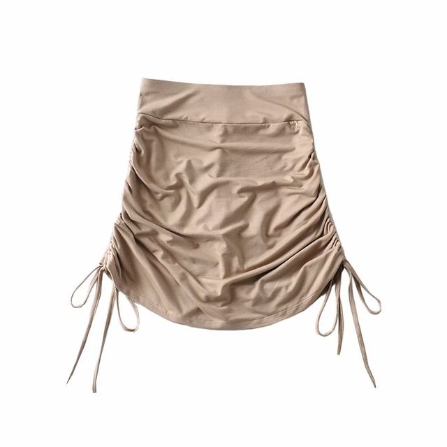 Street Style ins High-Waisted Slimming Drawstring Tie Tight-Fitting Hip ...