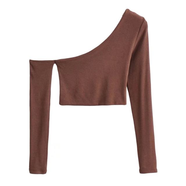 Street Style Sexy Sexy One-Sided Off-Shoulder Tight-Fitting Slimming ...