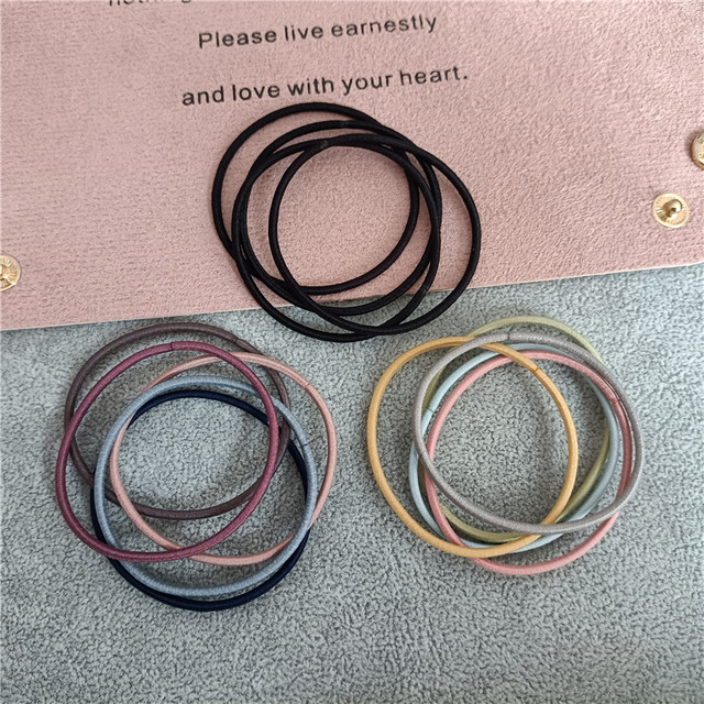 Thin hair rope women's scalp rubber band Korean simple hair ring Mori ...