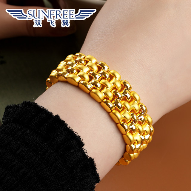 Gold glossy transfer bead bracelet elastic matte bracelet men and women ...