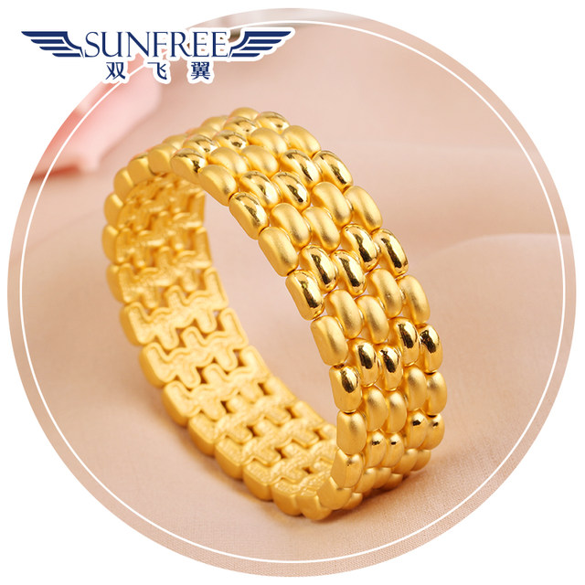 Gold glossy transfer bead bracelet elastic matte bracelet men and women ...