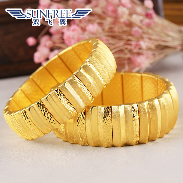 Gold 999 Pure Gold Bracelet for Men and Women Starry Car Pattern Wide ...