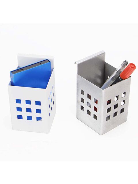 Desk bezel pen holder office stationery storage box metal hanging ...