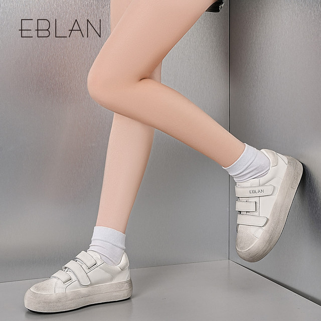 EBLAN/Yiban thick-soled versatile white shoes 2024 autumn new fashion ...