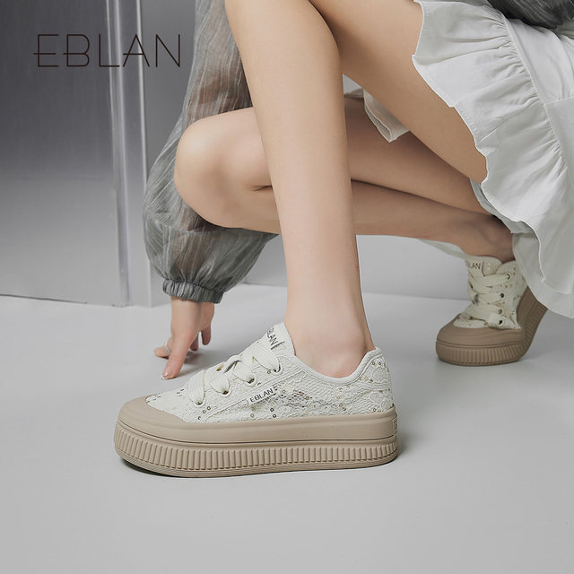 EBLAN/Yiban Women's Shoes 2024 Autumn New Korean Version Thick-soled ...