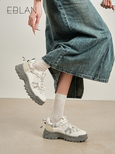 EBLAN/Yiban thick-soled height-enhancing women's shoes 2025 spring and ...