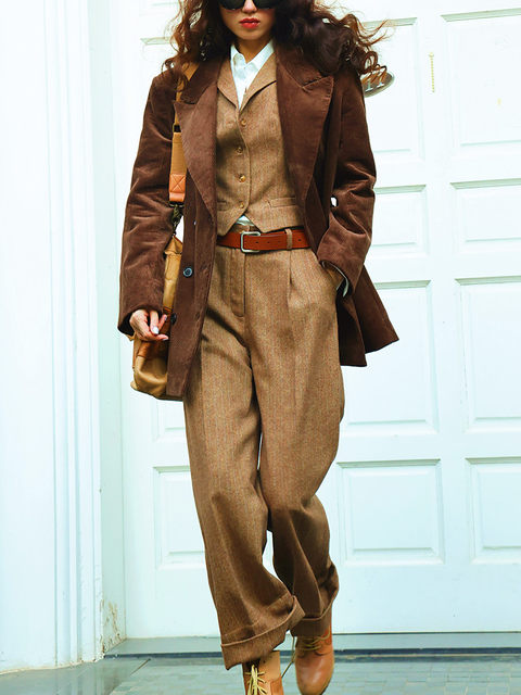 Autumn and winter thick suit woolen trousers nine -portal pants ...